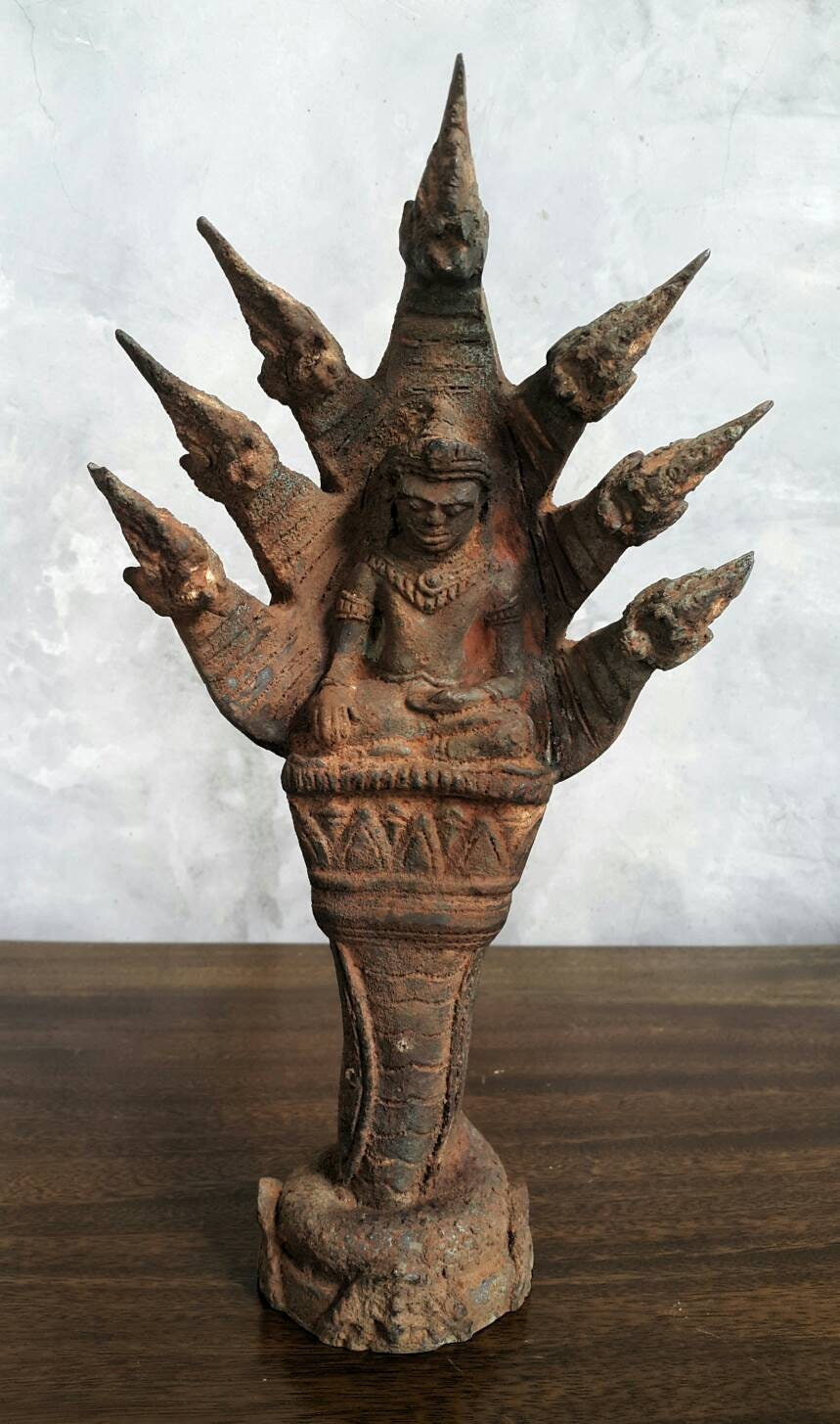 Antique Statue of Vishnu With Naga Hood Lost Wax Casted Bronze ...