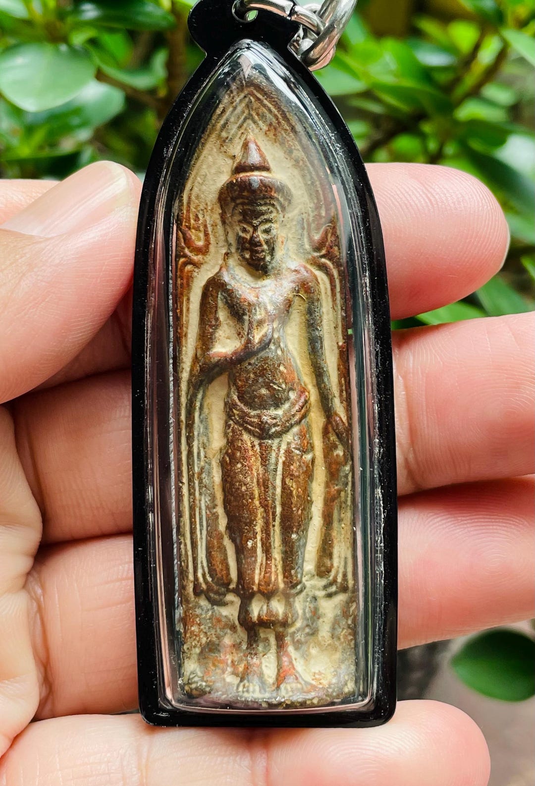 Vintage Phra Ruang Buddha Amulet Enclosed in a Acrylic Case ...