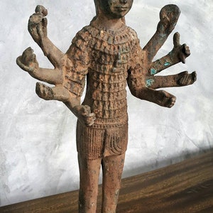 Vishnu Khmer God With 8 Arms Cast Bronze Buddha Statue 18" Tall ...