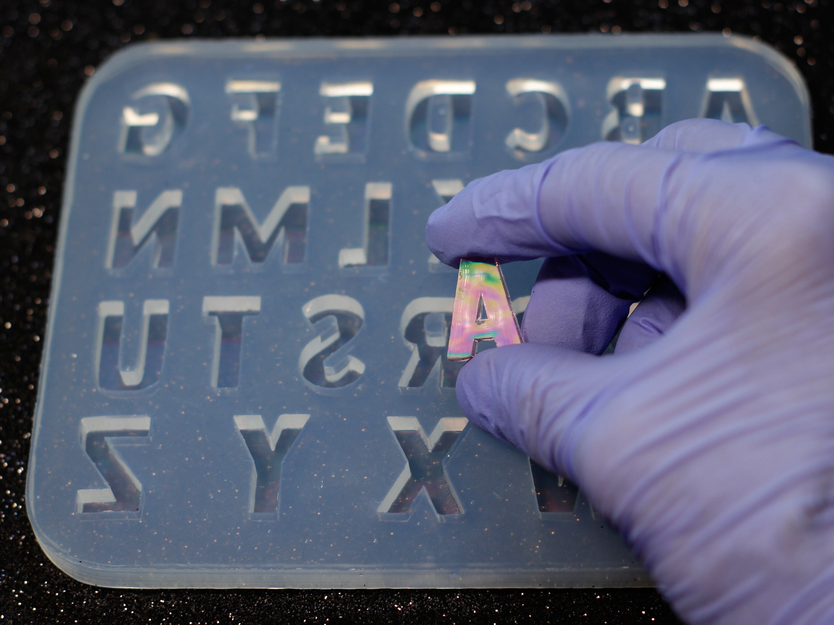 Alphabet Mold - Holo Mold - Holographic Mold - Letter Mold - Resin Mold ...