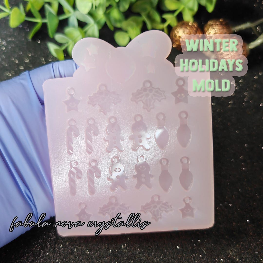 Candy Cane Mold - Gingerbread Man Mold - Winter Mold - Resin Mold ...