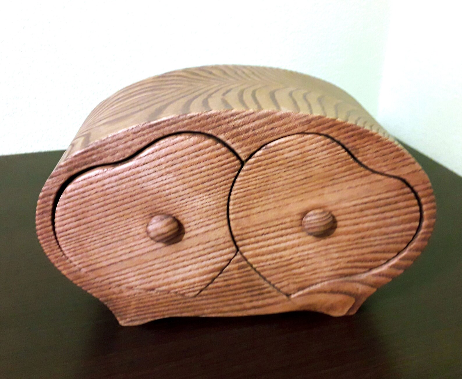 Oak Double Heart Box, Wooden Bandsaw Jewellery Box, Vintage Wood Box ...