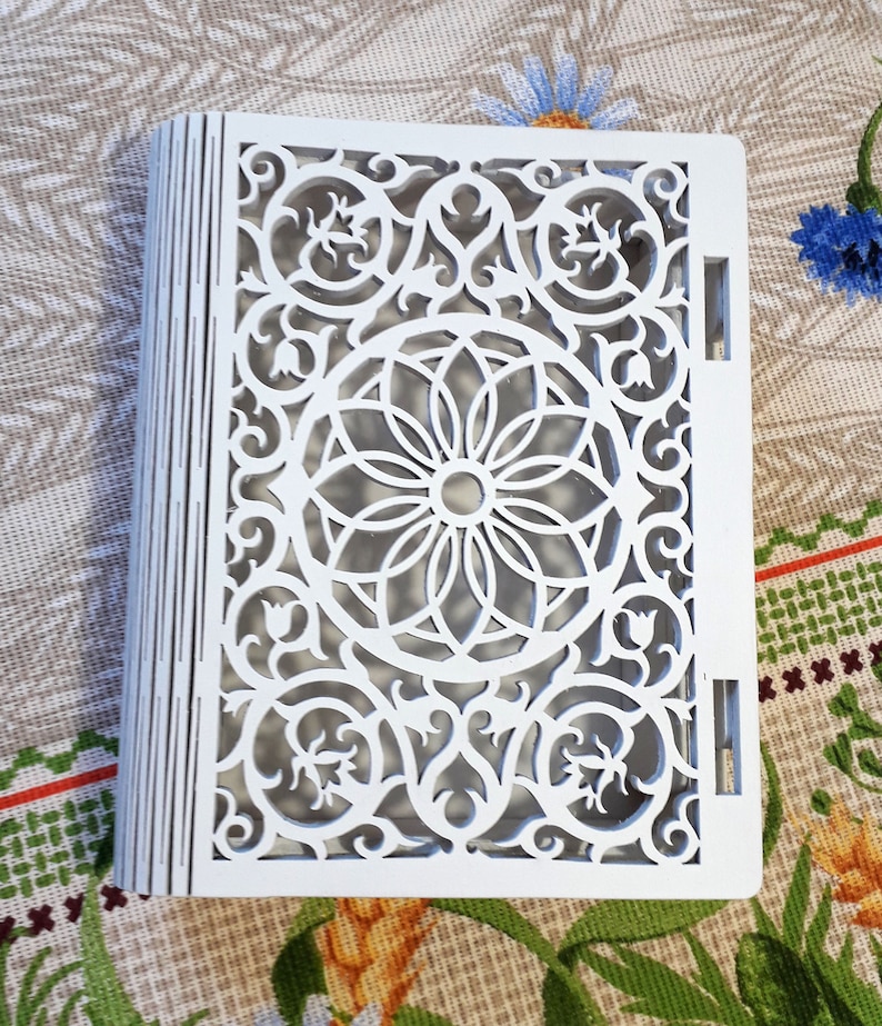 Laser Cut Wood Mandala Box White Tarot Cards Box Jewelry Storage ...