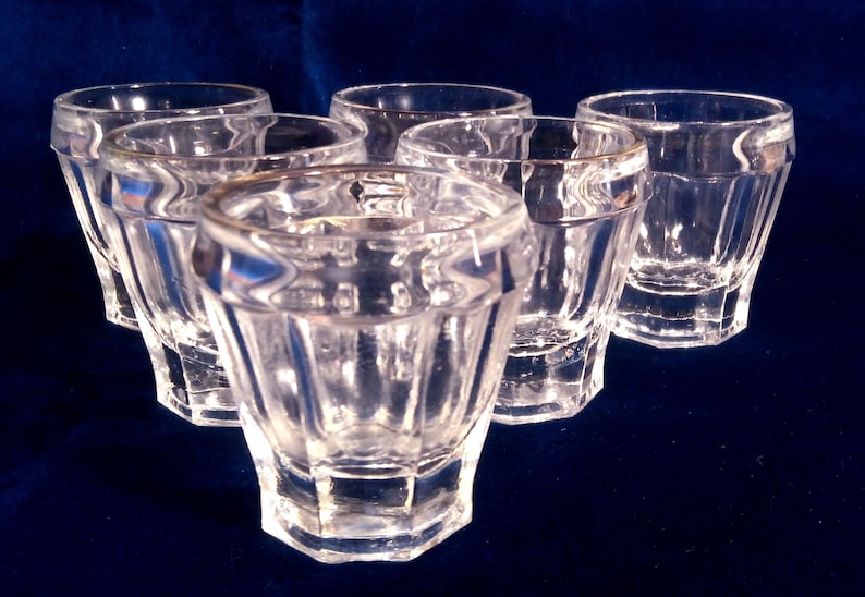 6 Vintage Vodka Shot Glasses Soviet 1970s Carved Crystal Etsy