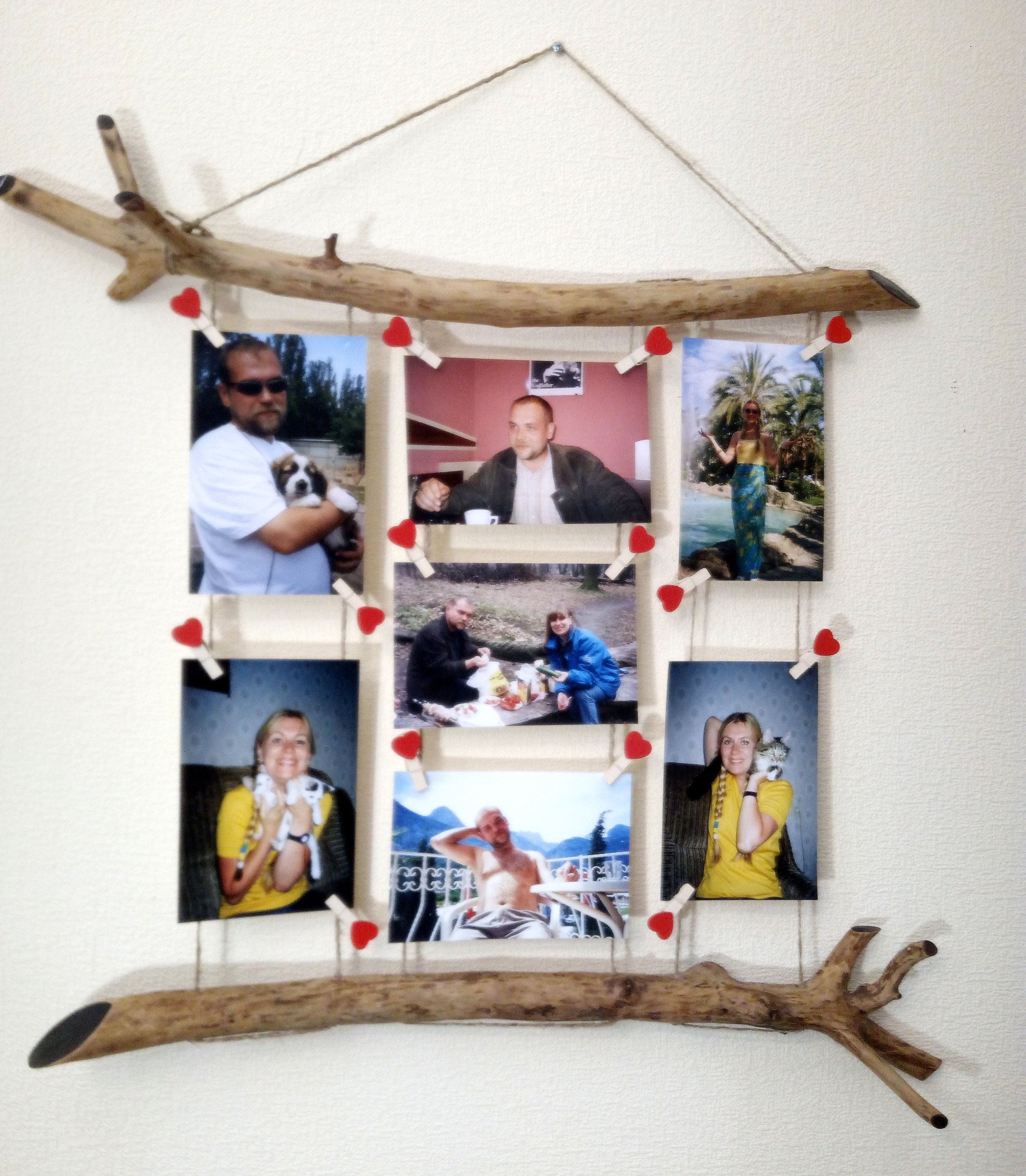 Driftwood Photo Display Wall Hanging Polaroid Display Stand Boho ...