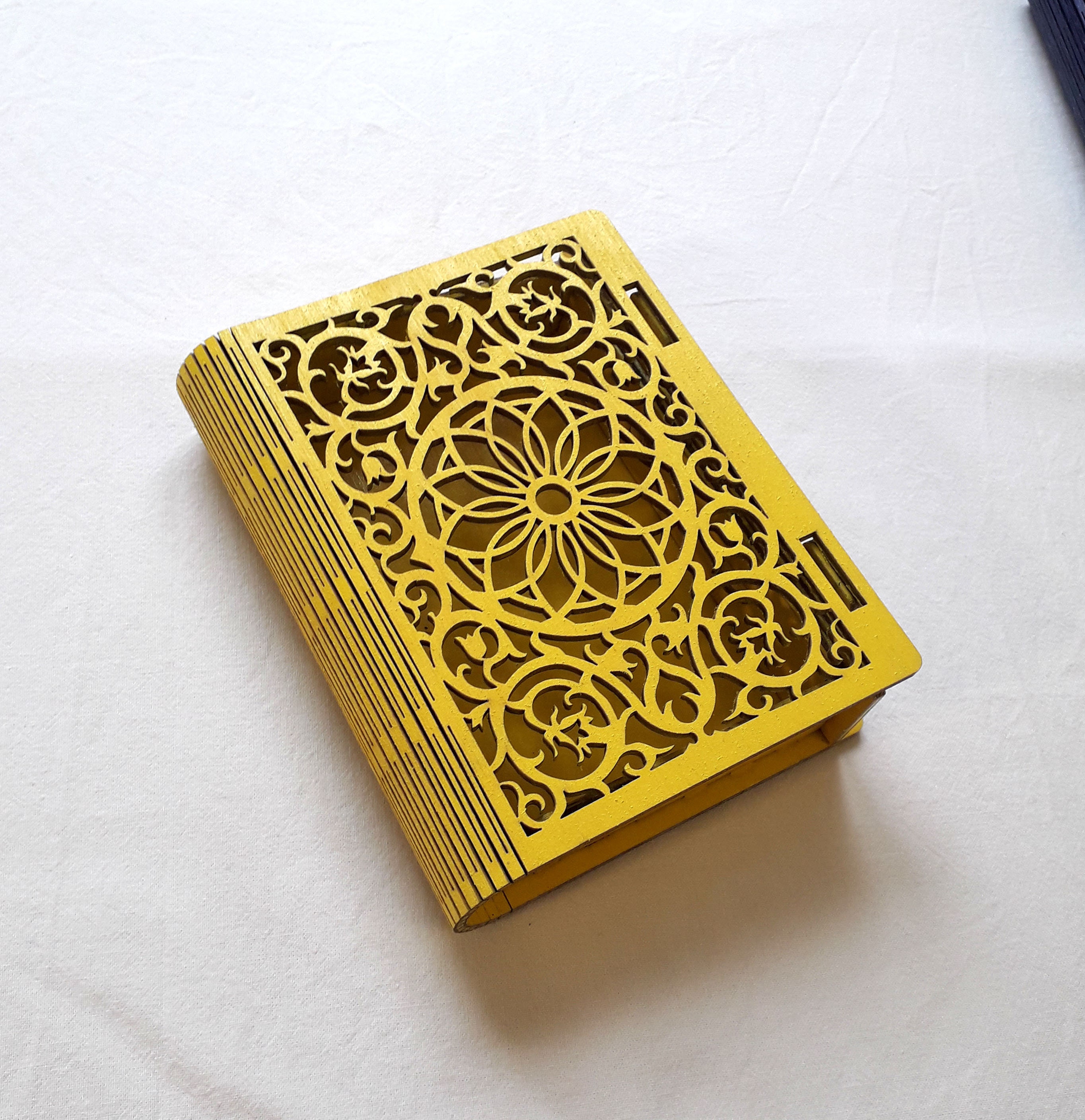 Blue Laser Cut Wood Mandala Box Colorful Tarot Cards Box | Etsy