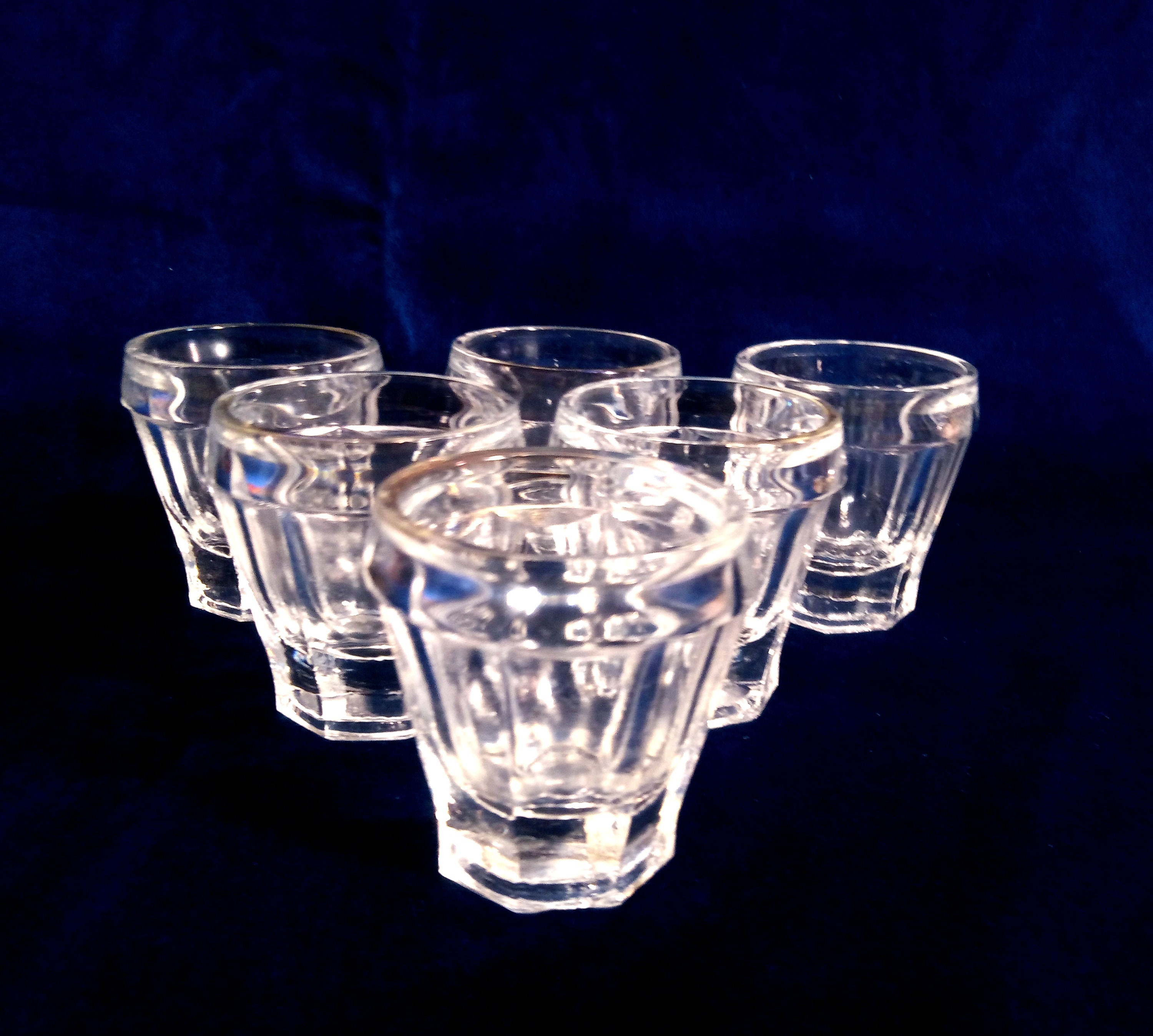 6 Vintage Vodka Shot Glasses Soviet 1970s Carved Crystal Etsy
