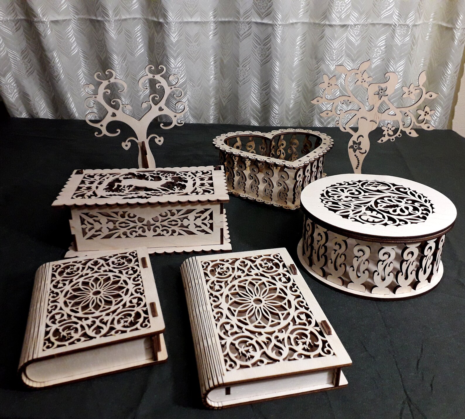 Laser Cut Wood Mandala Box, Tarot Cards Box Jewelry Storage Trinket Box ...