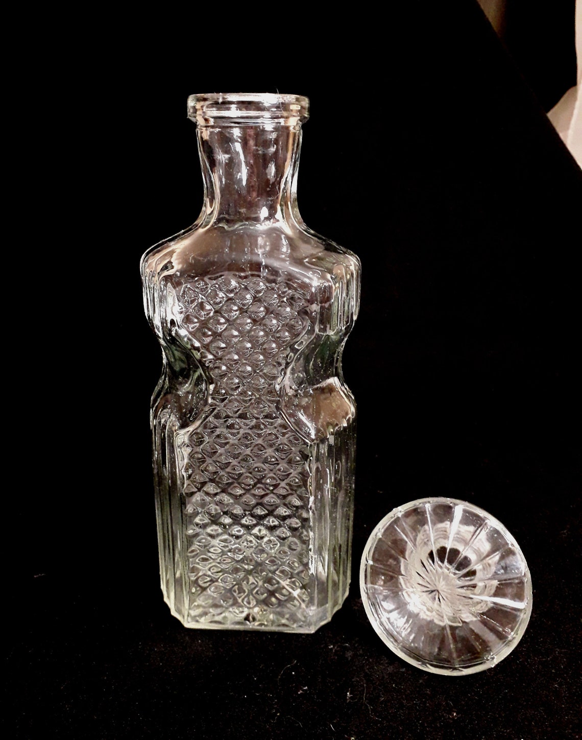 Vintage Lead Crystal Square Decanter for Whiskey Bohemian - Etsy