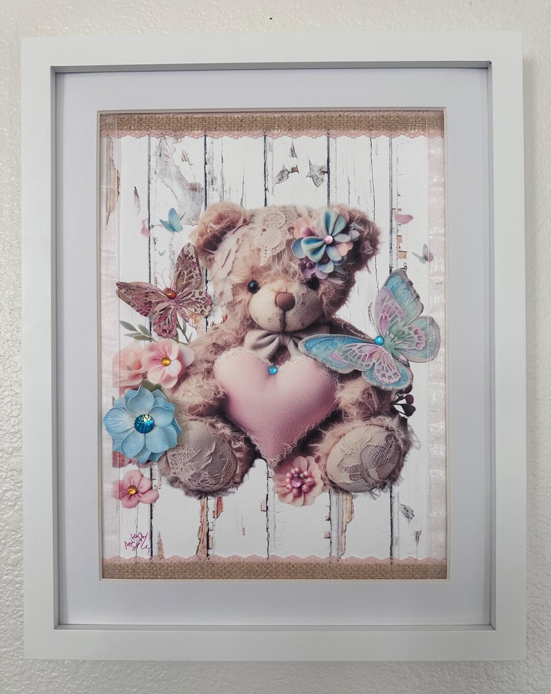 Little Teddy Bear Mixed Media Wall Decor, Teddy Wall Bear Art ...