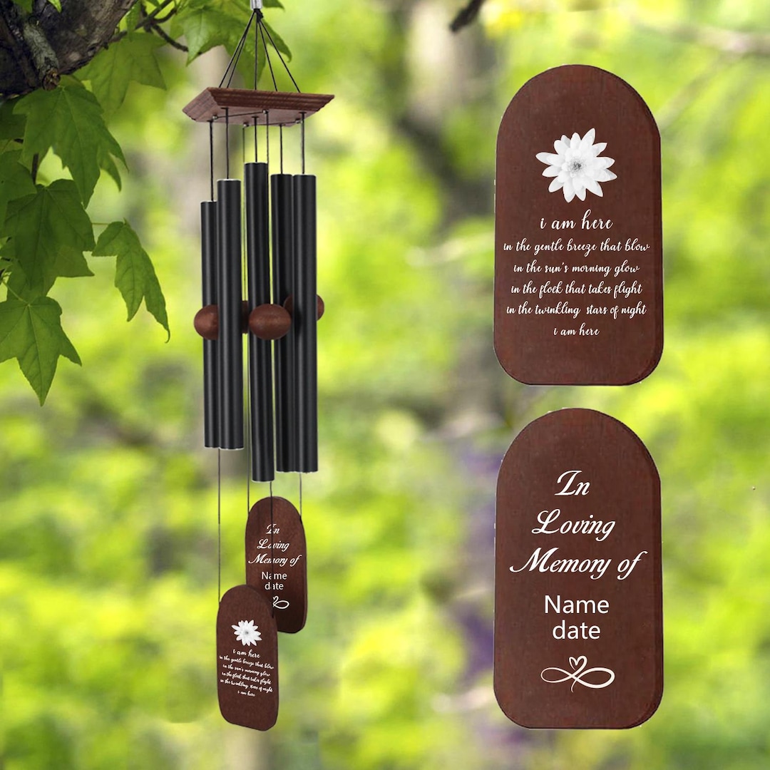 Personalized Memorial Wind Chimes: Sympathy Gift, Remembrance Decor - Etsy