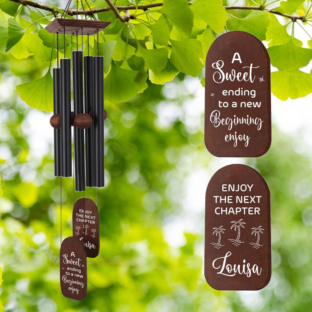 Personalized Retirement Wind Chimes: UV Printed Gift - Etsy