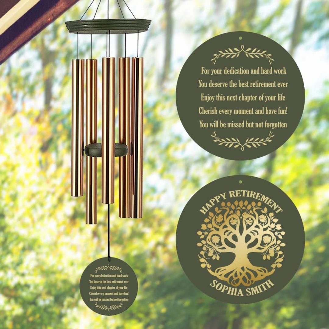 A Legend Has Retired Wind Chime, Personalized Retirement Gift for Men ...