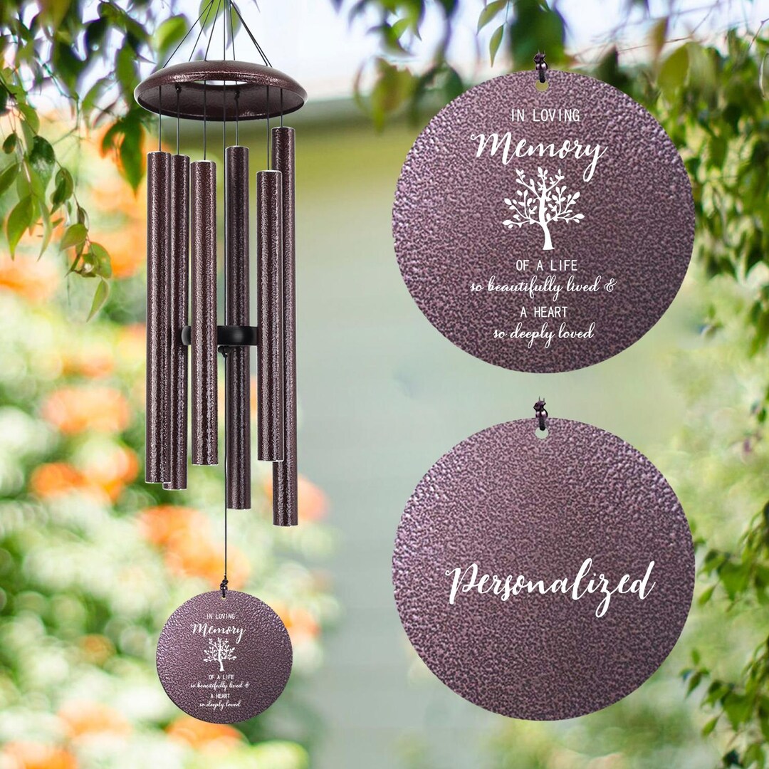 Elegant Personalized Memorial Wind Chimes in Loving Memory Sympathy ...