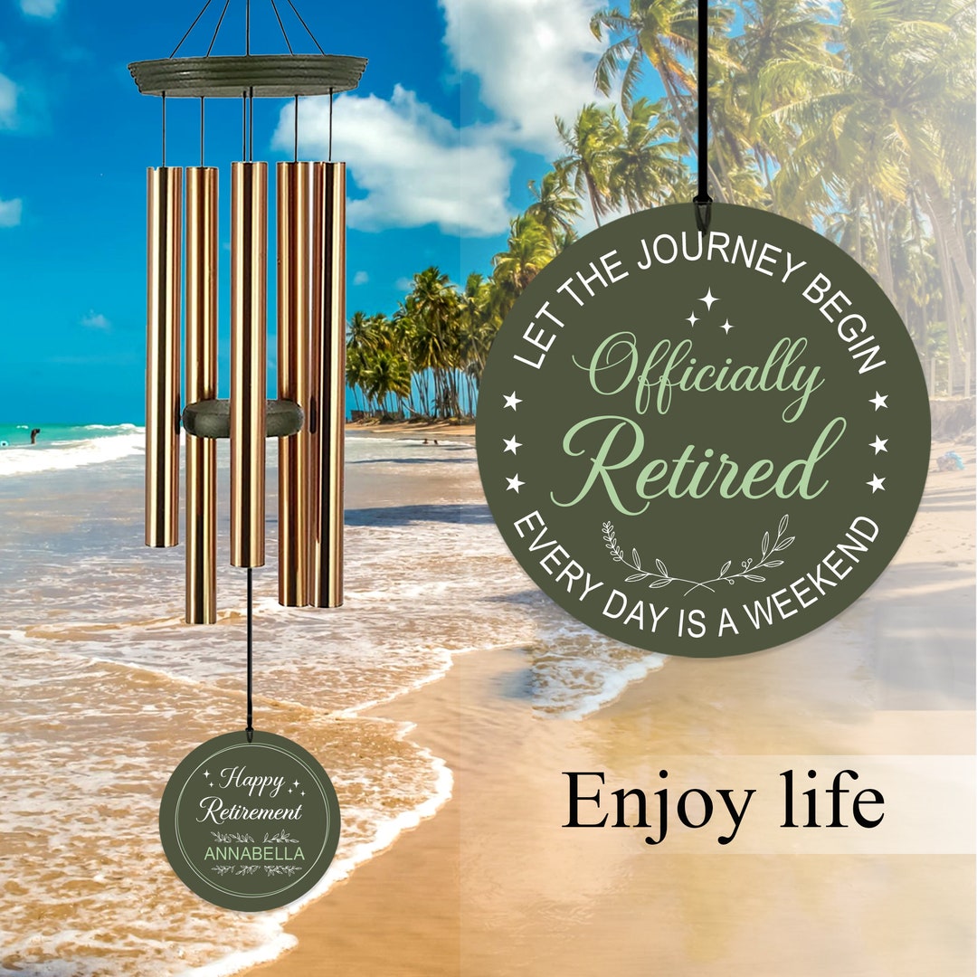 Personalized Retirement Wind Chimes, Best Retirement Gift Idea for Boss ...