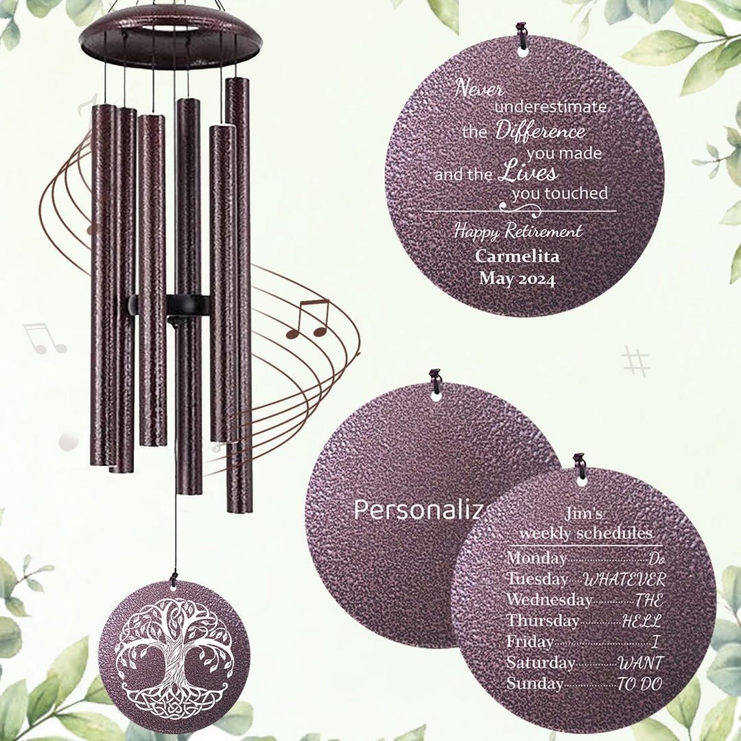 Personalized Retirement Wind Chimes,leaf Wind Chime,custom Retirement ...