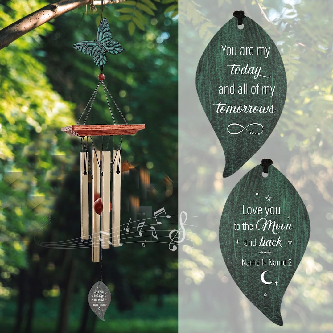 Personalized Lovers Wind Chime, Wedding Gift for Newlywed New Couples ...
