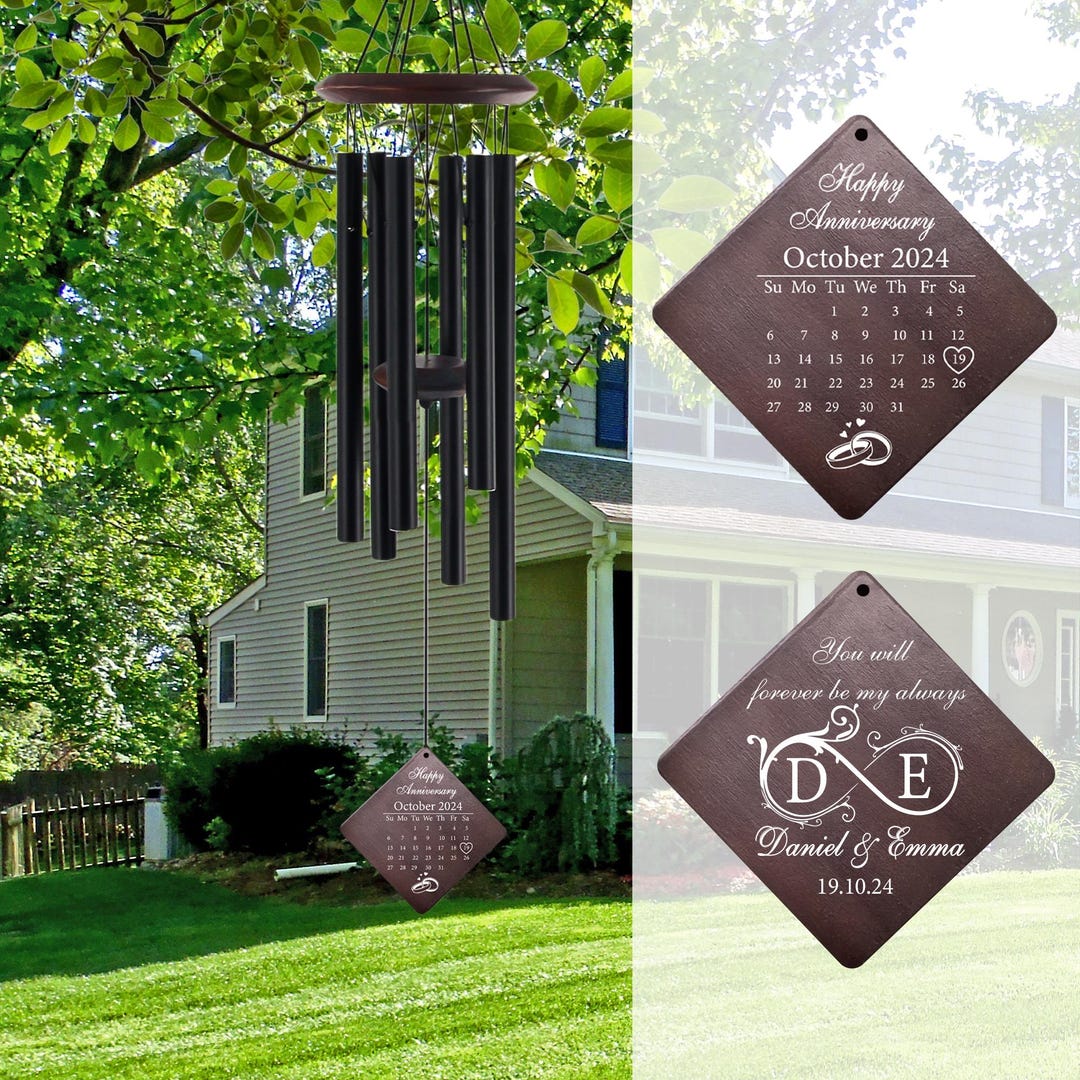 Personalized Anniversary Wind Chimes, 50th Anniversary Gifts for Wife ...