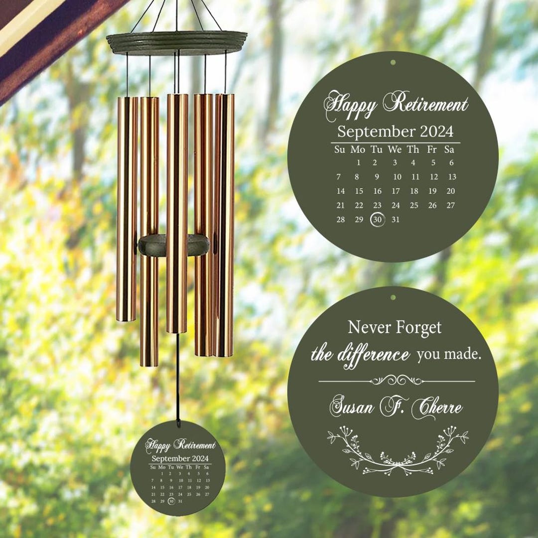 Personalized Retirement Wind Chimes, Best Retirement Gift Idea for Boss ...