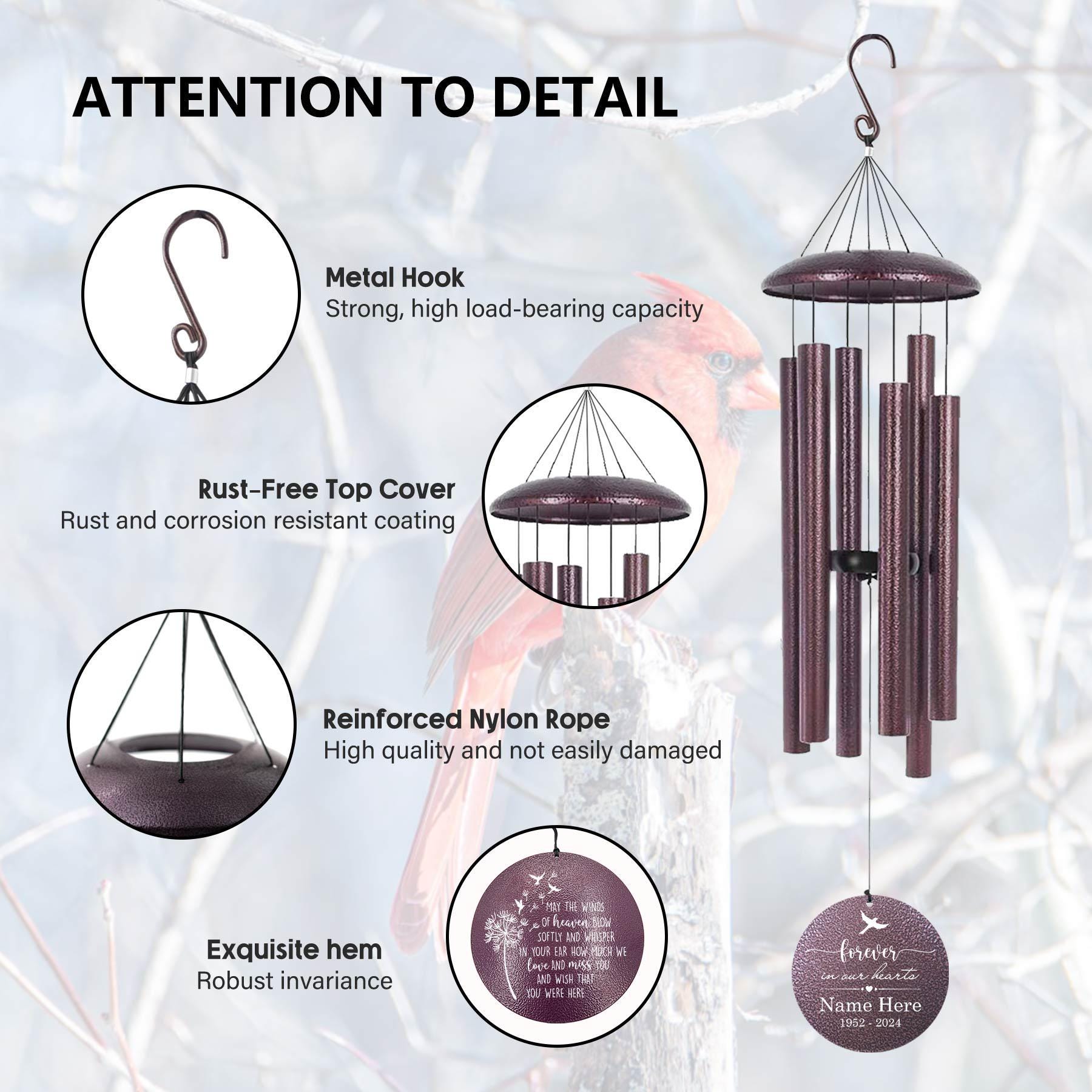 Personalized Wind Chimes for Loss of Loved One, Butterfly Memorial Gift ...