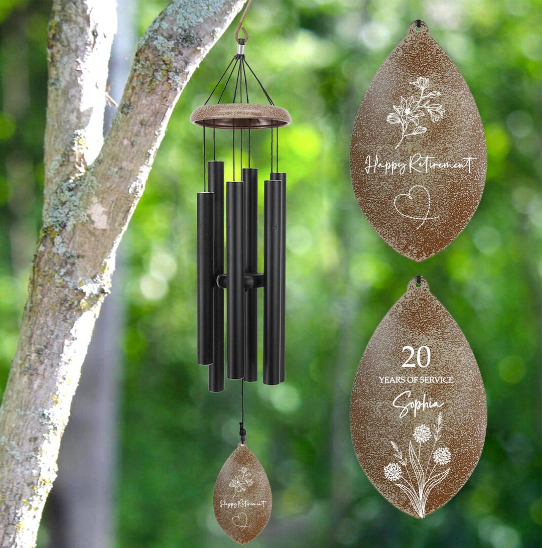 Personalized Retirement Wind Chimes, Retirement Gift for Man Windchime ...