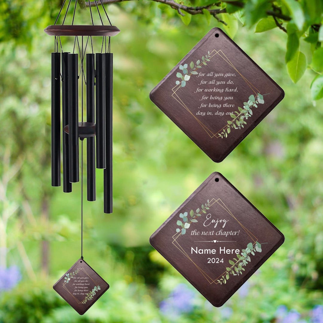 Personalized Retirement Gift 26" Wind Chime | Custom Engraved ...
