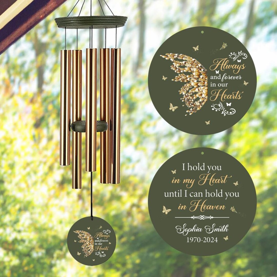 Angel Wings Butterfly Memorial Wind Chimes,i Hold You in My Heart Until ...