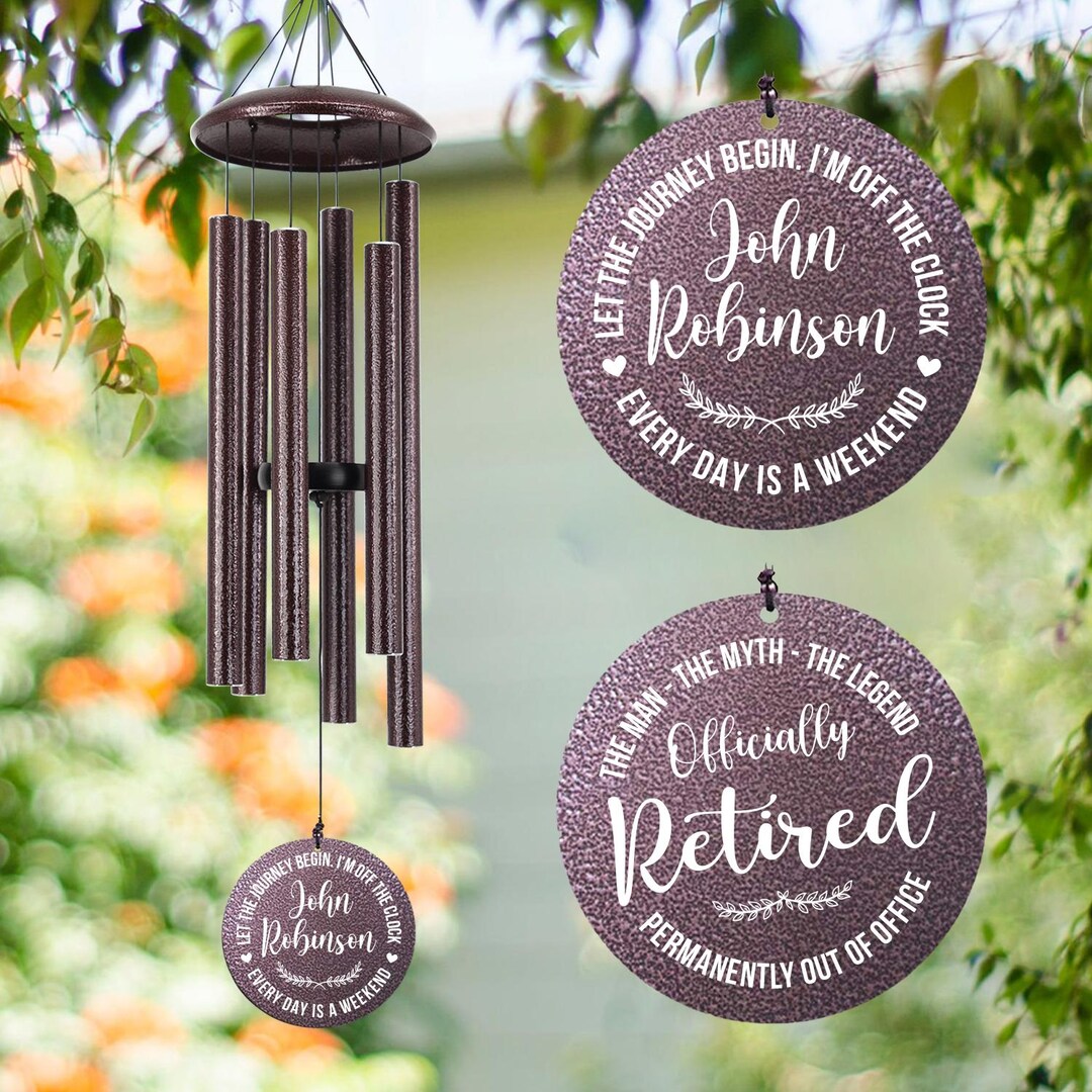 Personalized Retirement Wind Chimes, Best Retirement Gift Idea for Boss ...