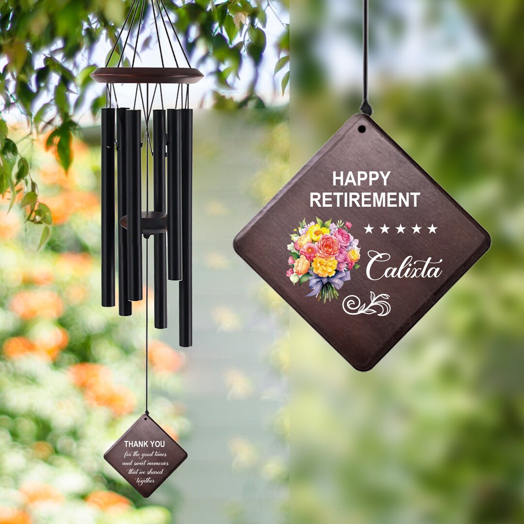 Personalized Retirement Wind Chimes, Retirement Gifts for Woman, Man ...
