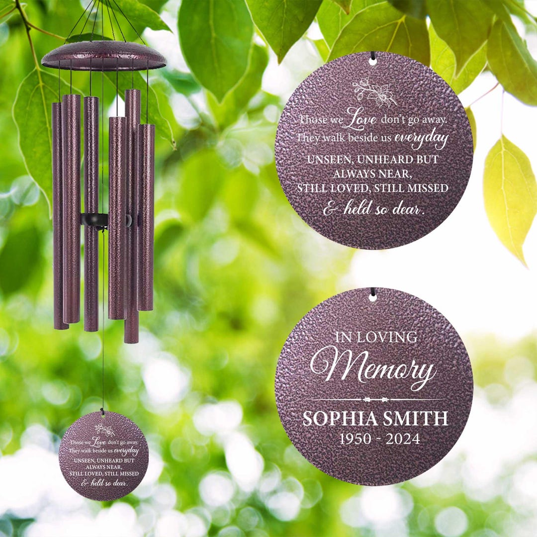 Memorial Wind Chimes Personalized, Sympathy Wind Chimes, 36 Inch ...