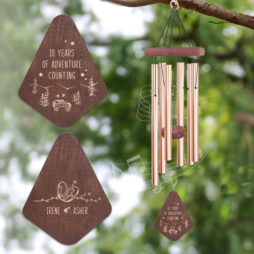 Personalized Anniversary Wind Chimes, 50th Anniversary Gifts for Wife ...