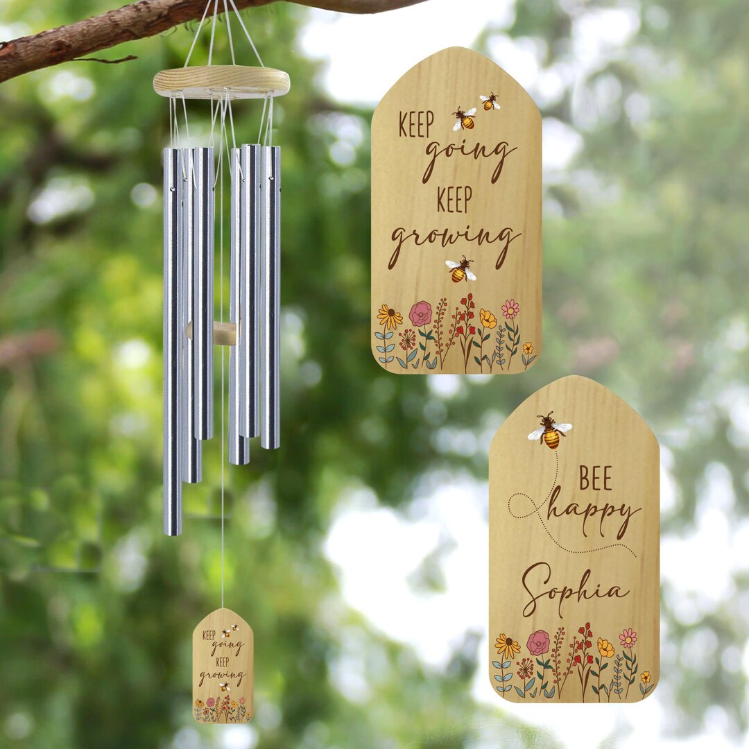 Personalized Wind Chimes,26" Blessing Wind Chimes Gifts,flower Bee Wind ...