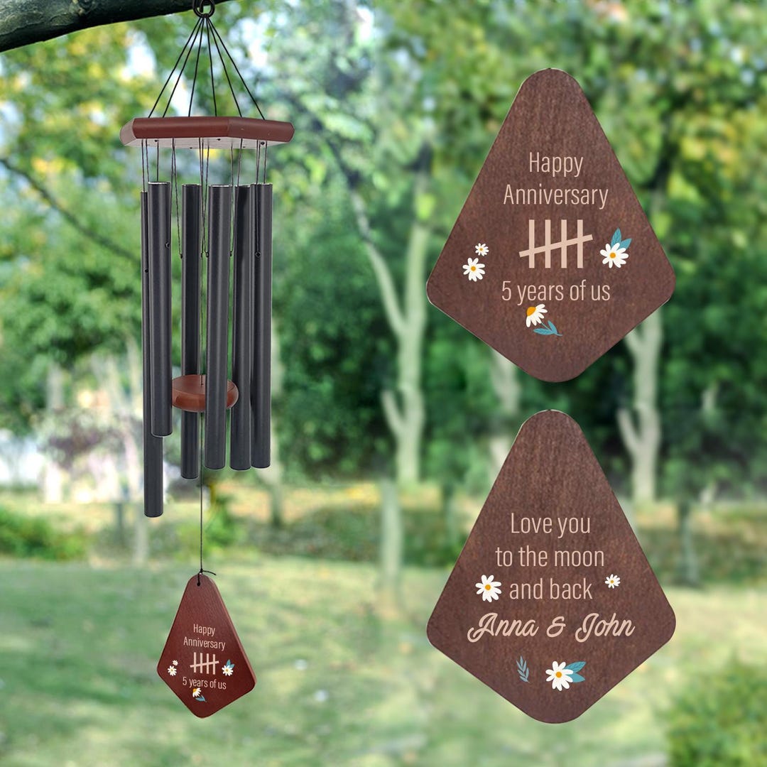 Personalized Anniversary Wind Chimes, 50th Anniversary Gifts for Wife ...