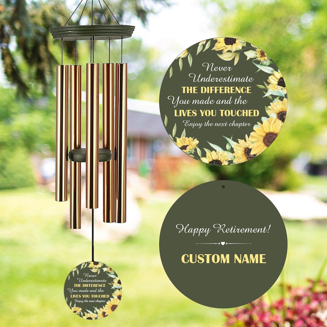 Custom Retirement Wind Chime 30 36", Enjoy the Next Chapter Hummingbird ...