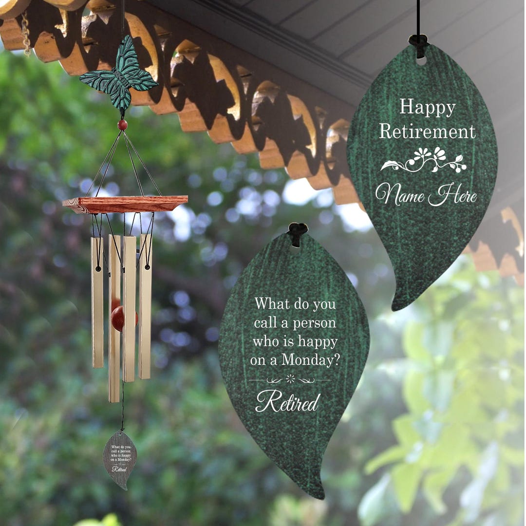 Personalized Butterfly Wind Chime: Retirement Gift - Etsy
