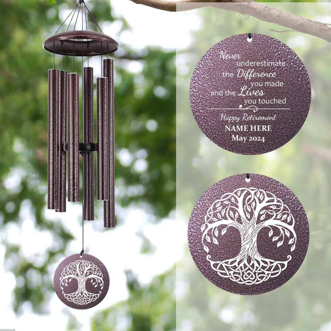 Personalized Retirement Wind Chimes,leaf Wind Chime,custom Retirement ...