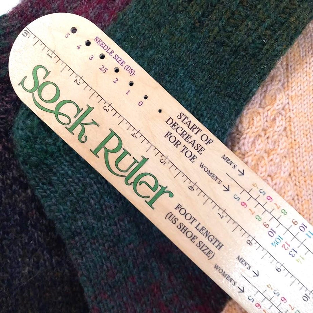 Sock Ruler (US Shoe Sizes) - Knitting Tool - Knitting Ruler - Sock ...