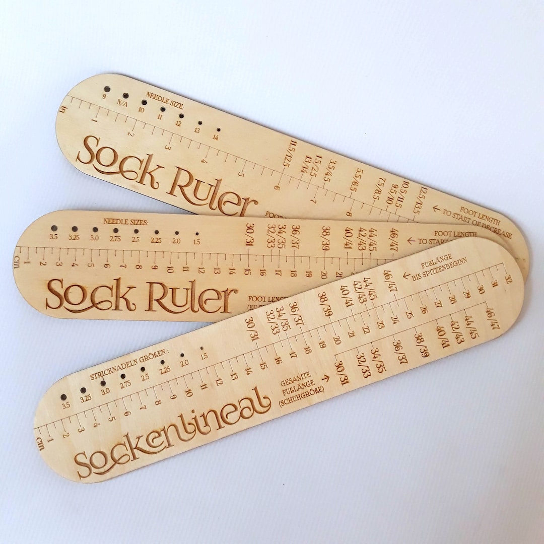 Sock Ruler - Knitting Tool - Sockenlineal - Knitting Ruler - Sock ...