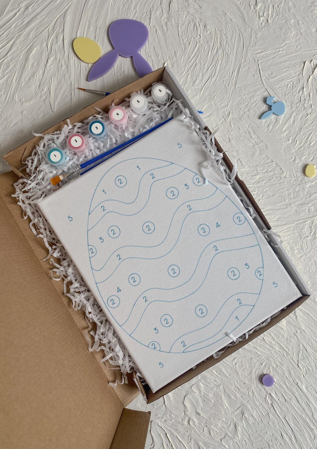 Paint by Number Kit - Easter Egg Dots and Waves - Etsy