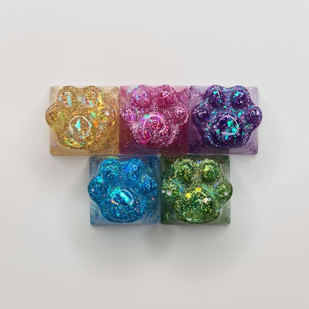 Glitter Paw Keycap Resin Keycap - Etsy
