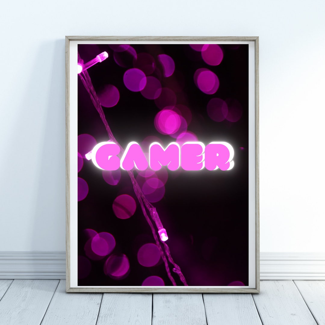Pink Lights Gamer Word B3 Poster Wall Decoration for Your Gaming Room ...