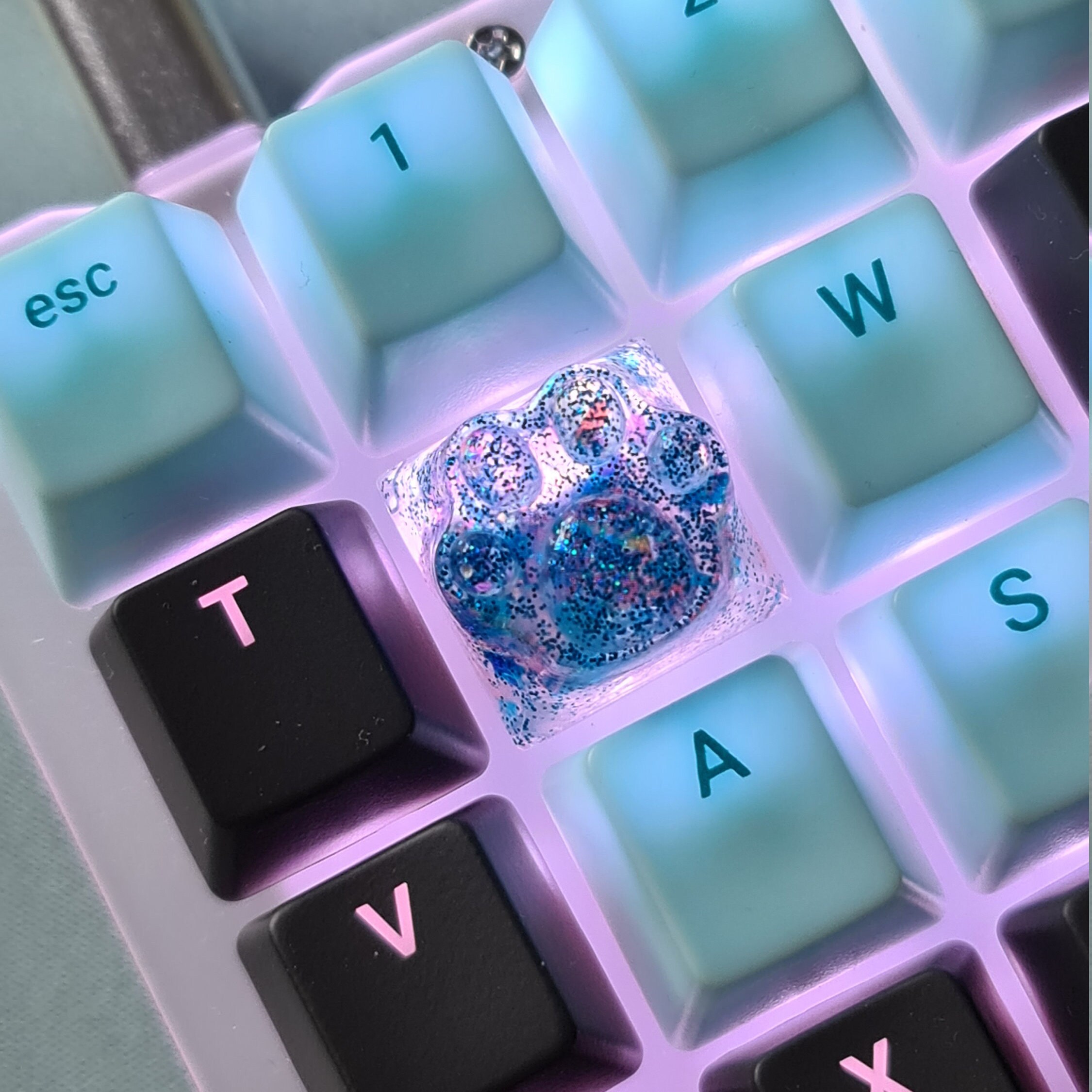 Glitter Paw Keycap Resin Keycap - Etsy