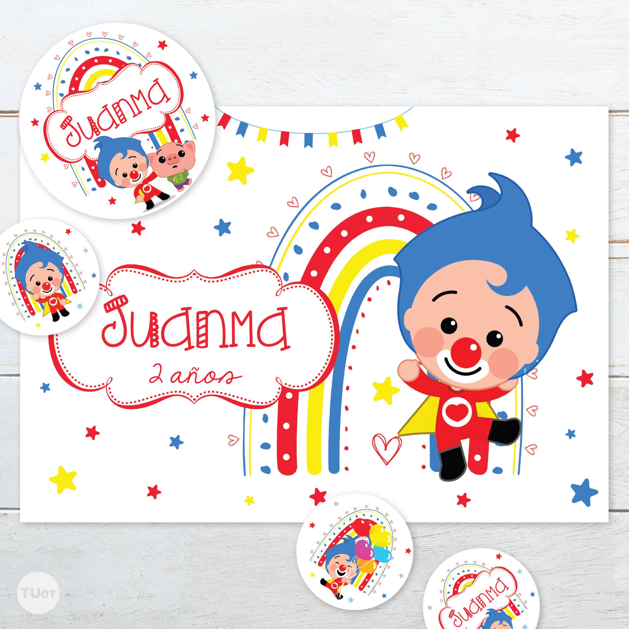 Kit imprimible plim plim printable cumpleaños birthday tukit - Etsy México