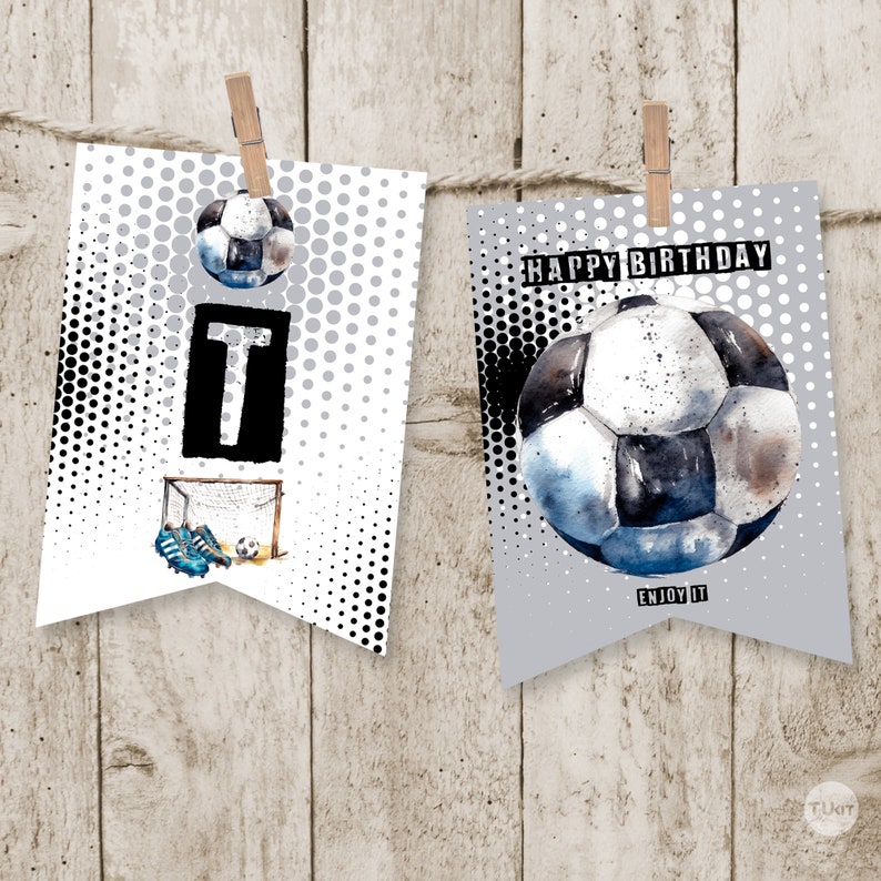 Banner, banderines imprimibles, banderin futbol acuarela, pennant ...