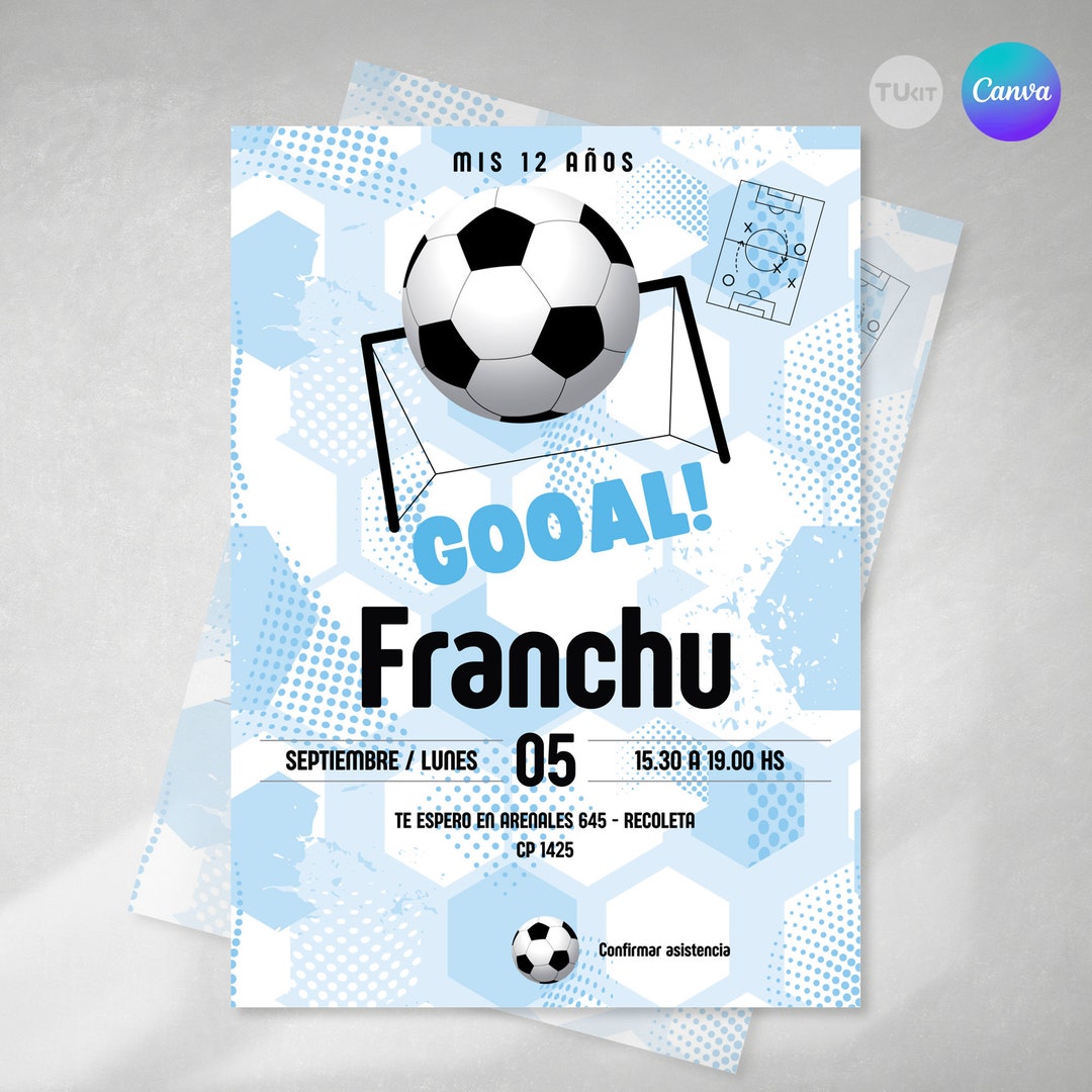 Editable Invitation, Invitation, Birthday Invitations Soccer Football ...