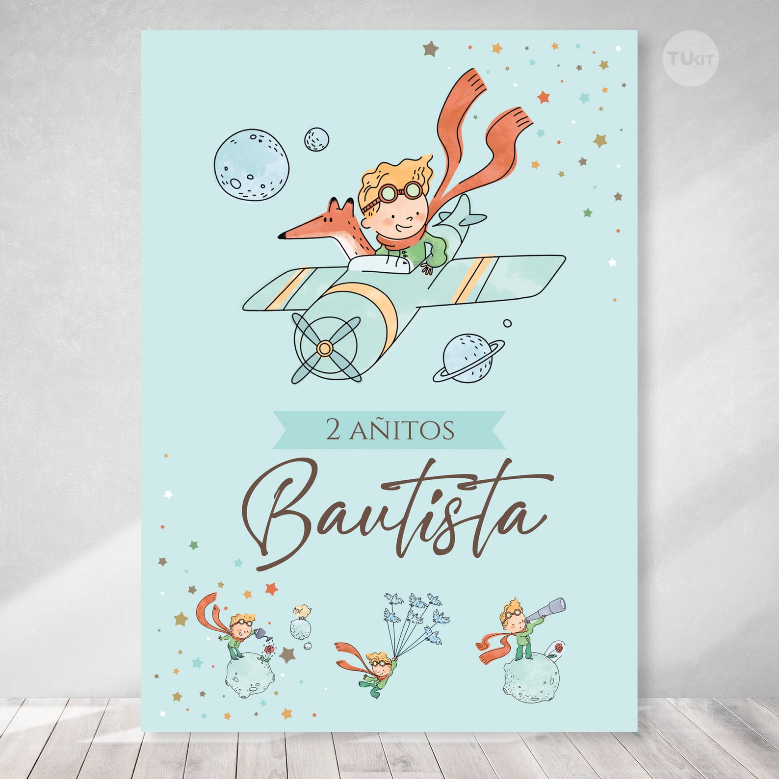 Editable Printable Kit the Little Prince Little Prince Texture Birthday ...
