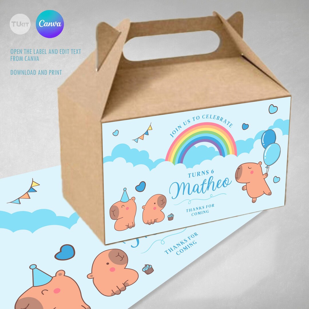 Printable Capybara Label, Capybara Label, Printable Label, Capybara ...