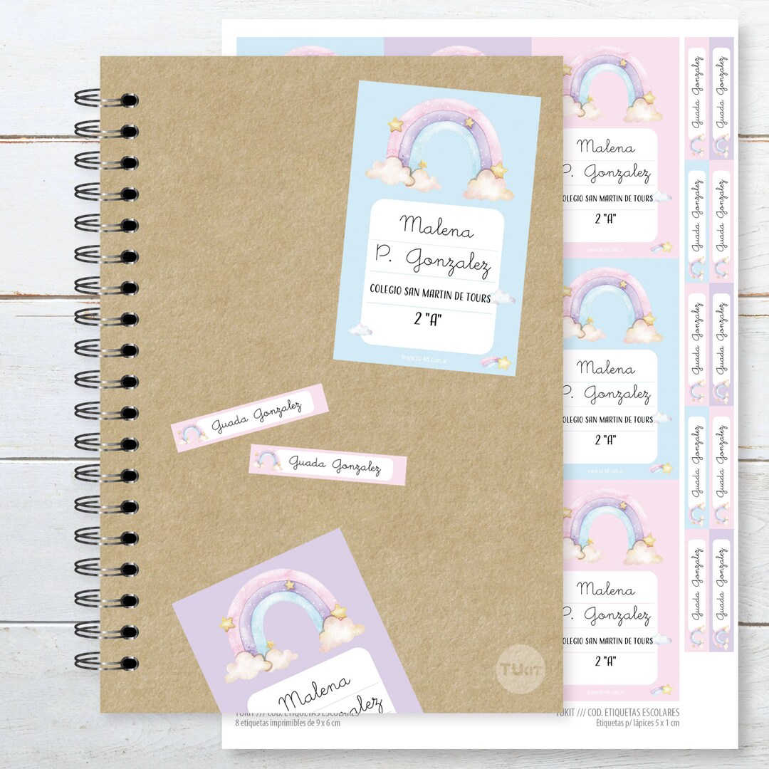 Printable Rainbow School Labels Rainbow Tukit - Etsy