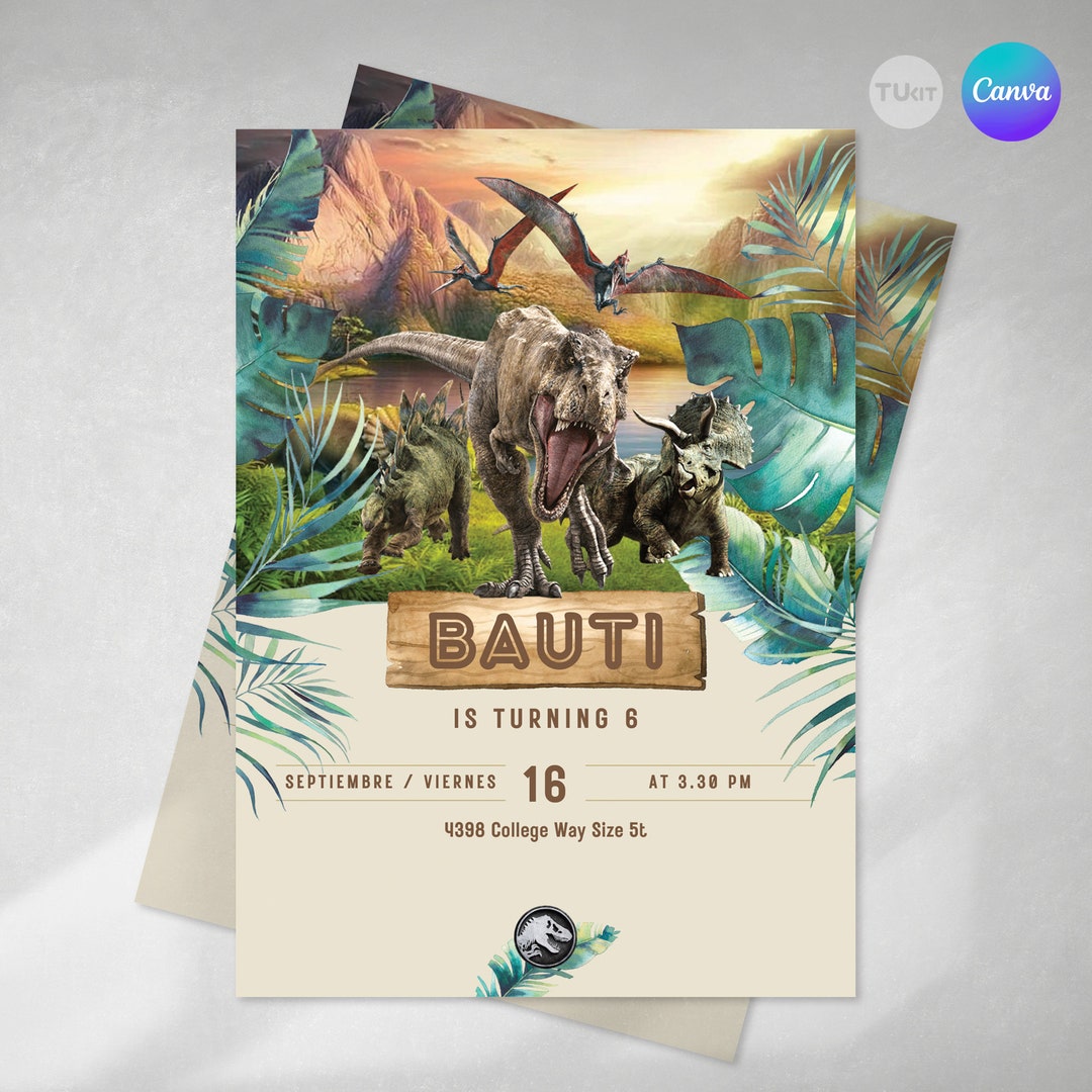 Editable Invitation, Invitation, Dino Invitations, Dinosaur Birthday ...