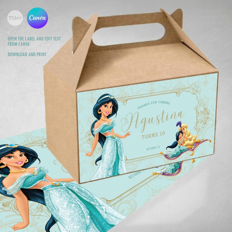 Etiqueta imprimible jazmin, label princess, printable label jazmin ...